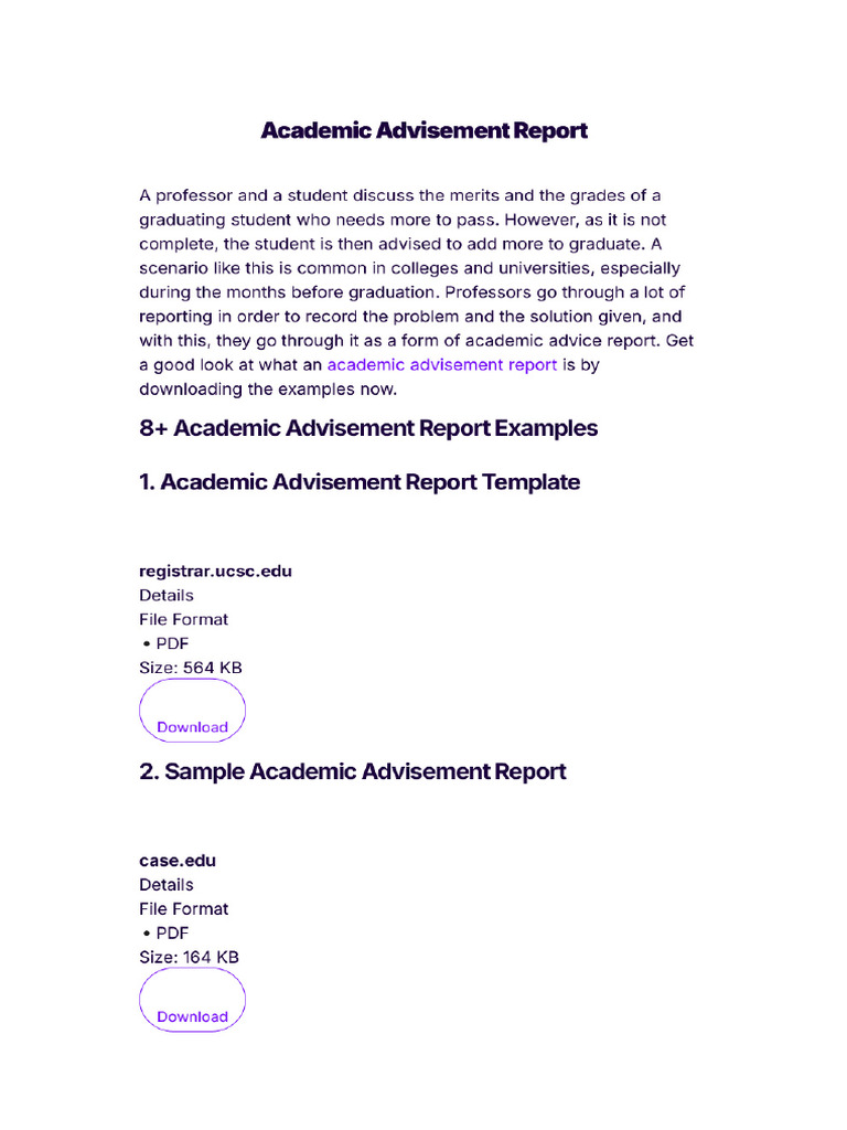Academic Advisement | PDF