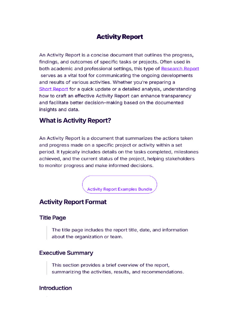 Activity Report | PDF