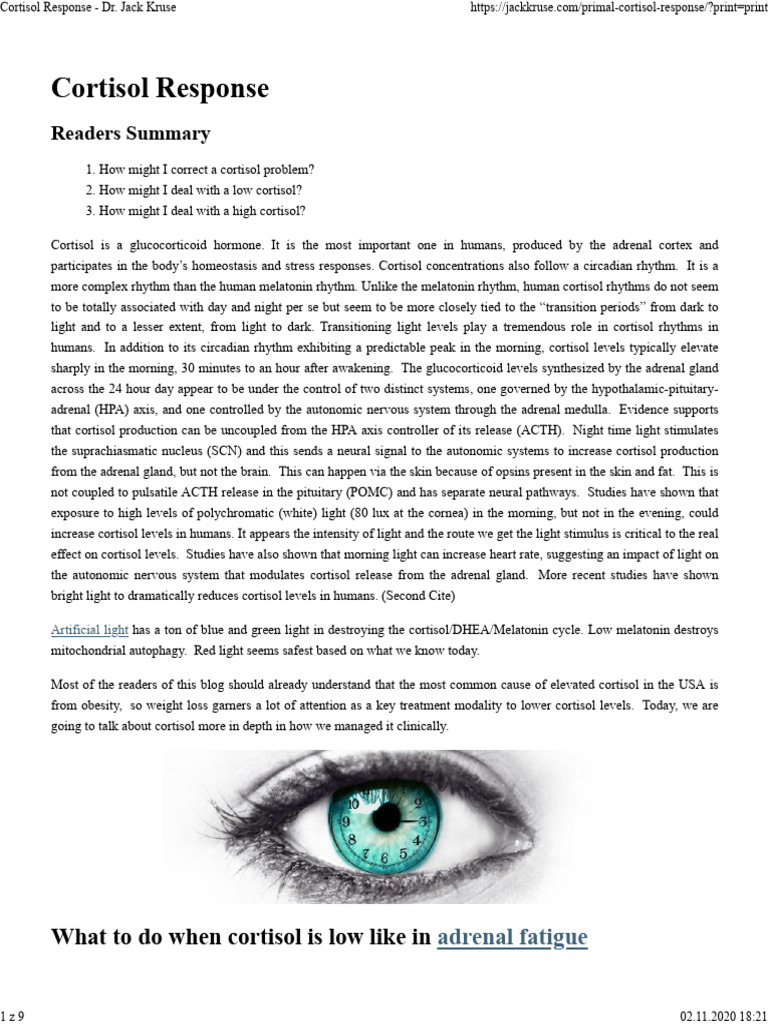 cortisol response | PDF | Cortisol | Adrenal Gland