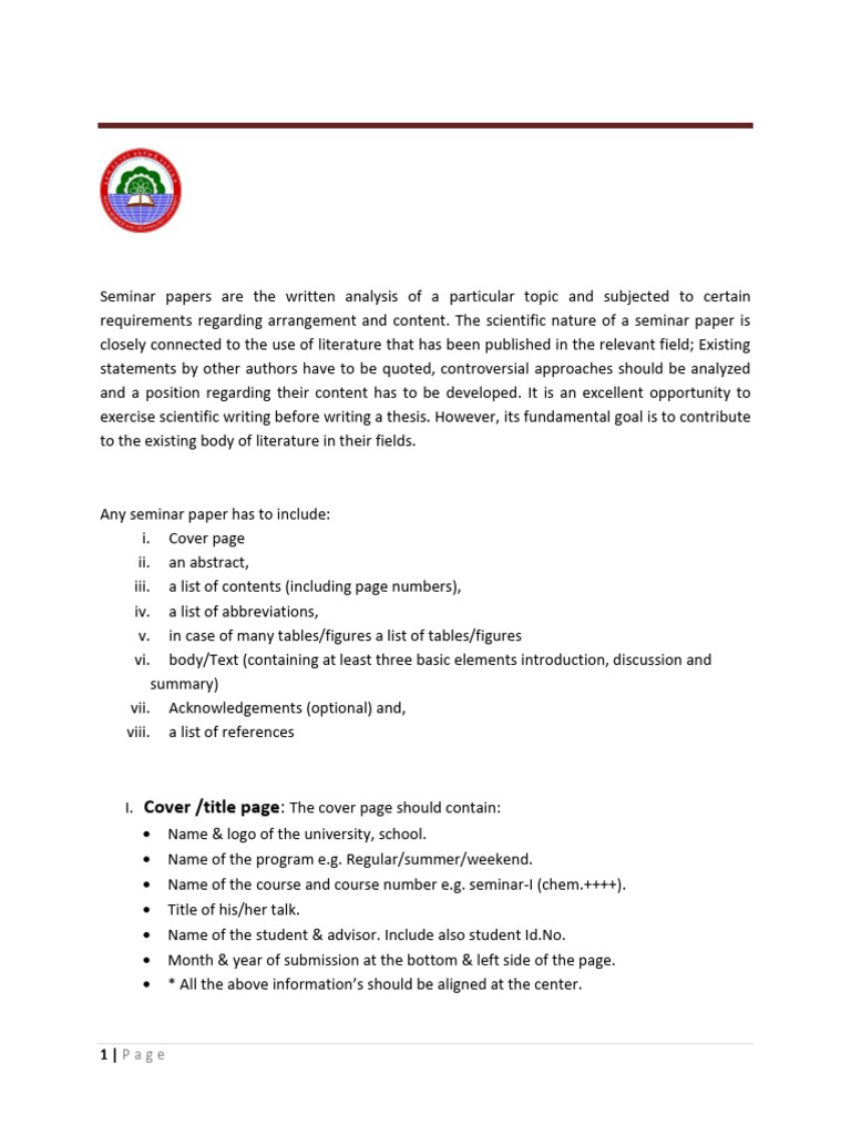 Seminar Paper Writing Guidelines | PDF | Citation | Paragraph