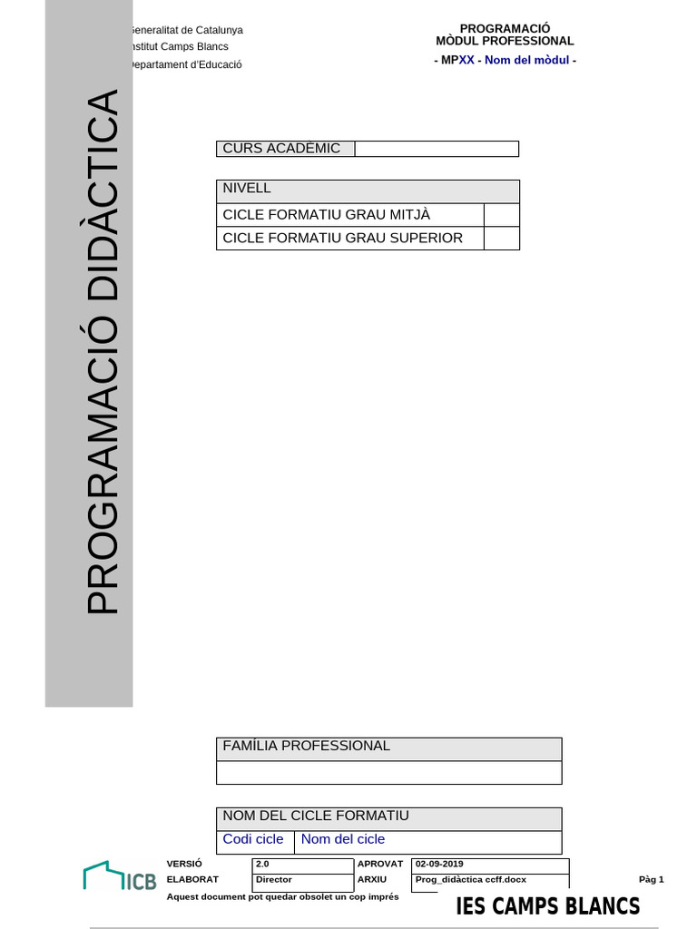 (OBSOLET) Model de Programació CCFF (LOE) | PDF