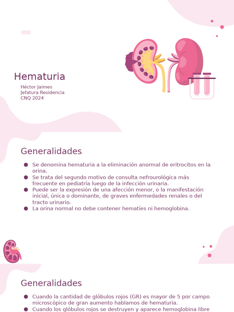 Hematuria en Pediatría: Causas y Diagnóstico | PDF | Especialidades ...