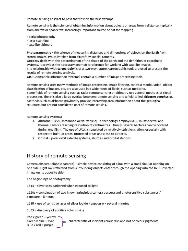 Remote Sensing Abstracts | PDF | Optical Resolution | Remote Sensing
