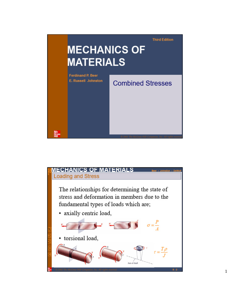 01_combined_stresses | PDF | Stress (Mechanics) | Strength Of Materials