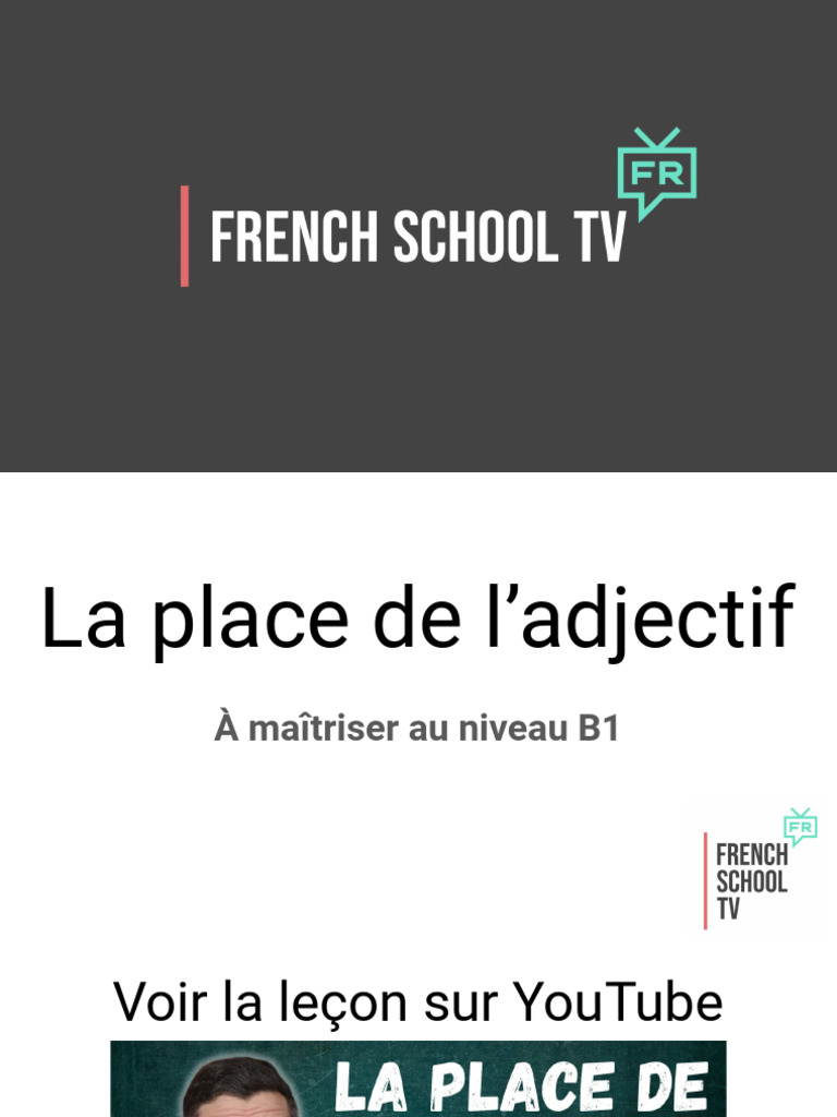Maîtriser la place des adjectifs | PDF