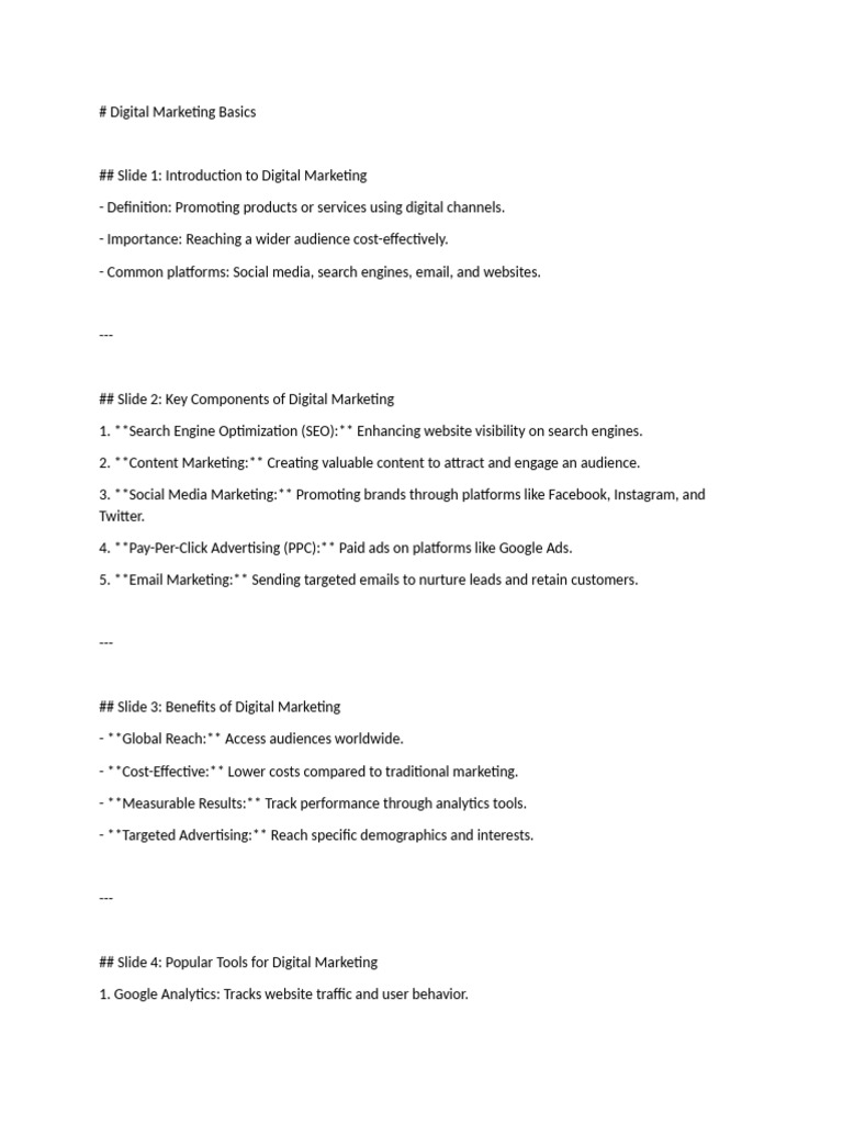 Digital Marketing Basics Overview | PDF