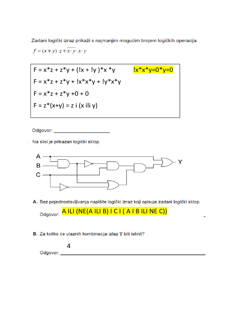 Logicki Sklopovi rj1 | PDF