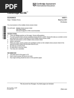 Economics Past Paper Questions 9708/12 | PDF