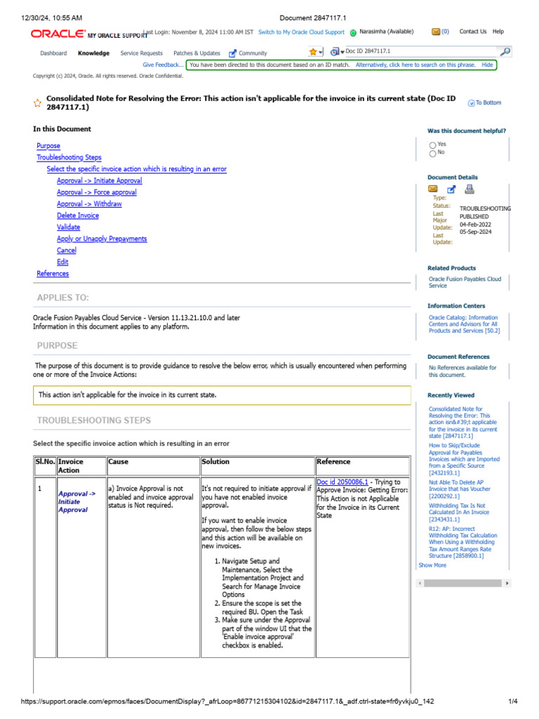 Consolidated Note For Resolving The Error This Action Isn't Applicable ...