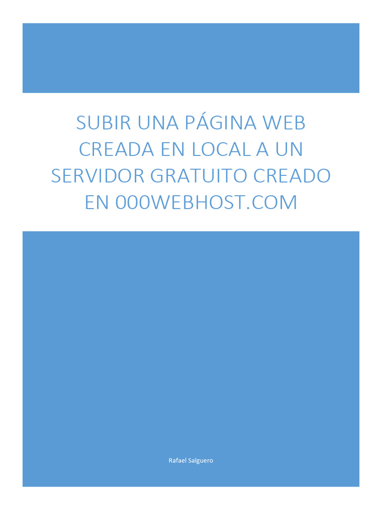 Subir Una Web A Internet en 000webhost | PDF | Red mundial | Internet y web