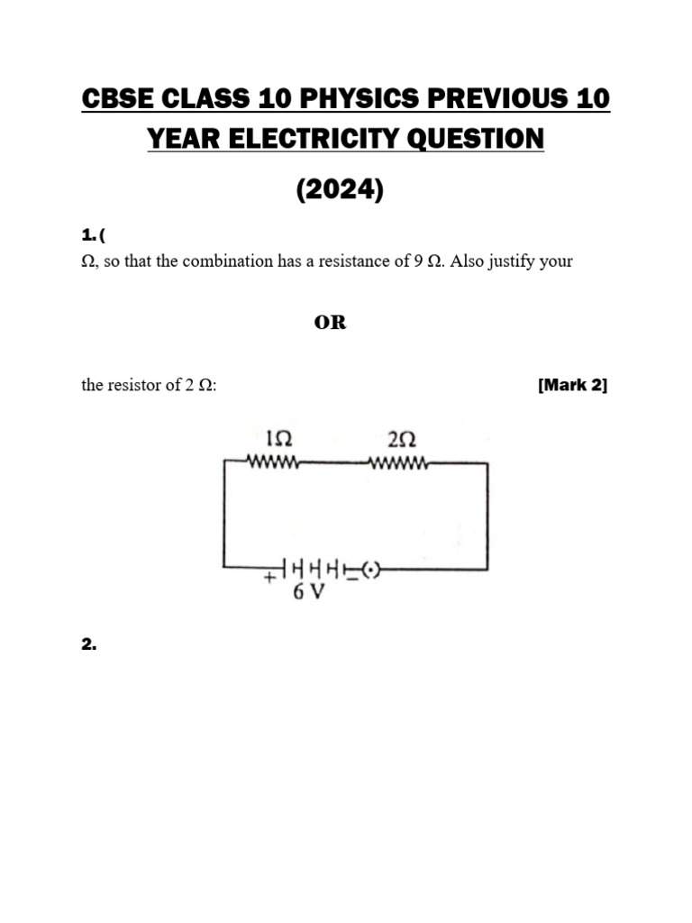 Class 10 Electricity Numericals Solutions | PDF | Electrical Resistance And Conductance | Series ...
