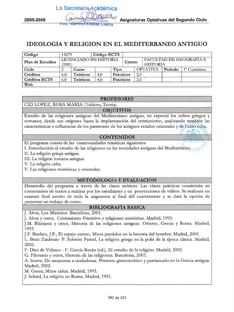 (14279) Ideología y Religión en El Mediterráneo Antiguo (UNIOVI) | PDF
