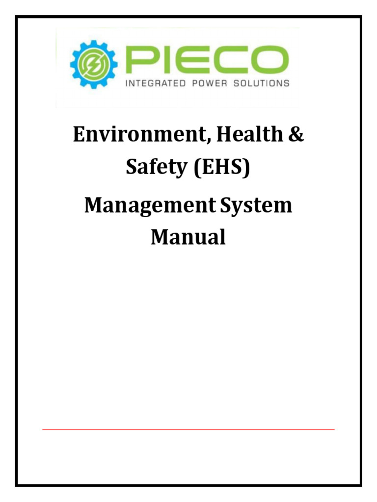 EHS Manual Pieco | PDF | Occupational Safety And Health | Risk