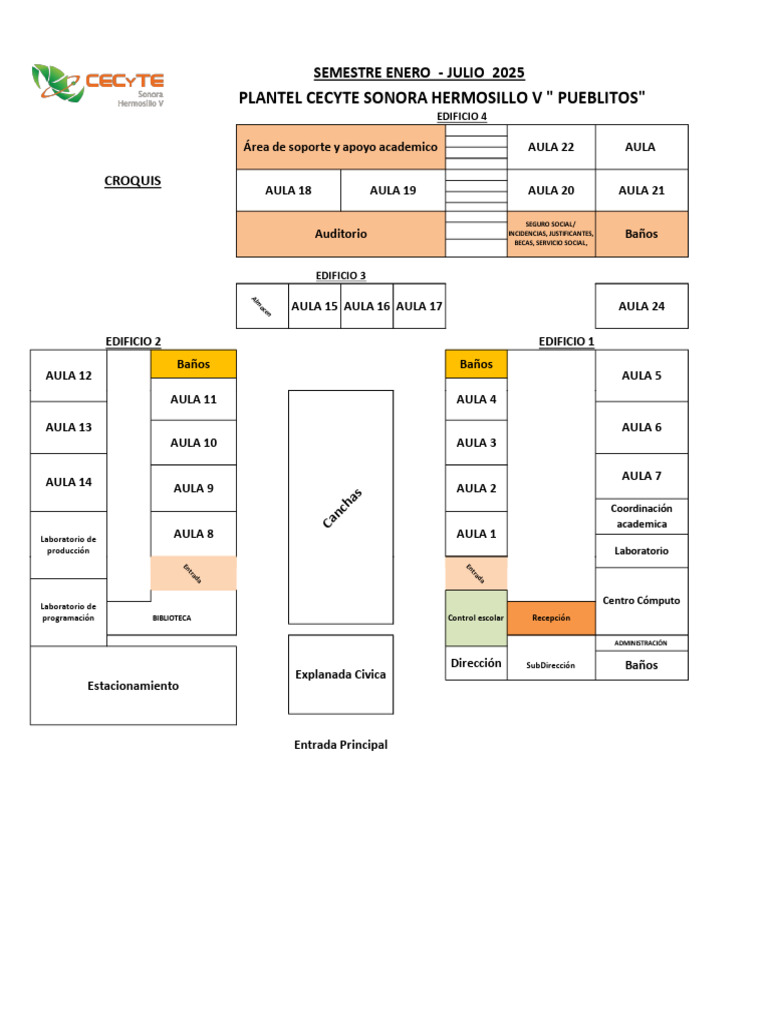 Croquis Plantel CECYTE Sonora Pueblitos | PDF