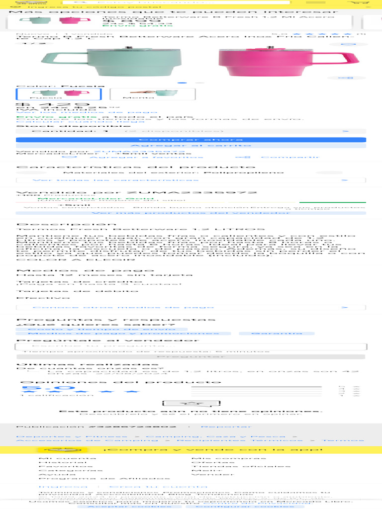 Termo B Fresh Betterware Acero Inox Frio Caliente Cap 1.2 L Envío ...