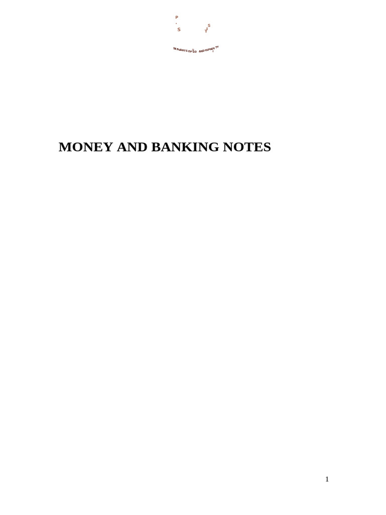 Money and Banking Notes | PDF | Money | Securities (Finance)