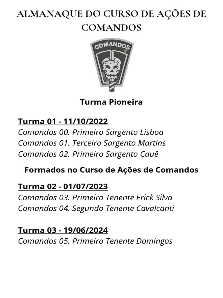 Almanaque COpEsp - CI Op Esp | PDF