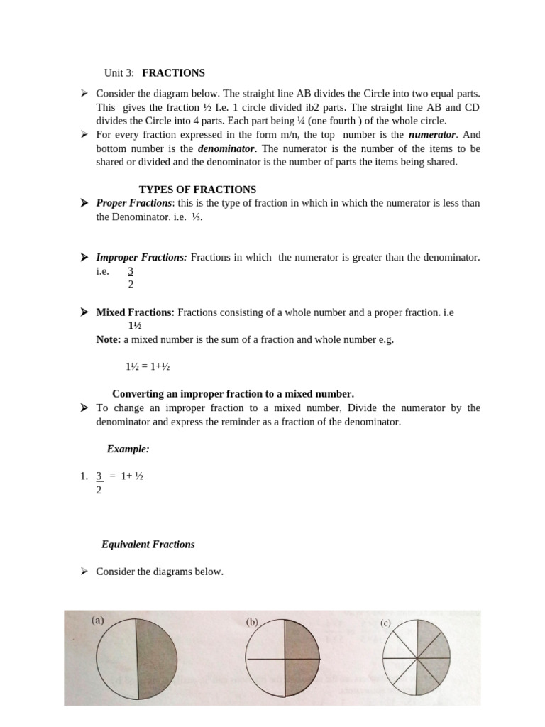 fractions | PDF | Division (Mathematics) | Mathematical Concepts