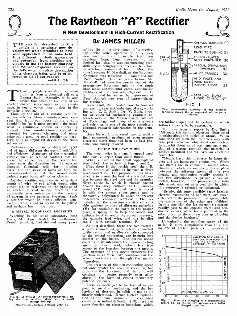Millen 1927 The Raytheon A Rectifier | PDF
