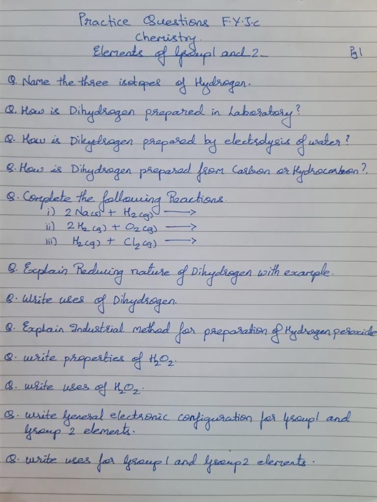 Chemistry Practice Questions | PDF