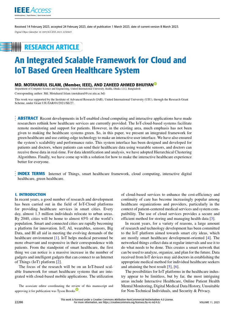 An Integrated Scalable Framework For Cloud and IoT Based Green ...