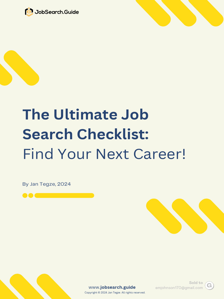 Job Search Guide Checklist 2024 | PDF | Linked In | Recruitment