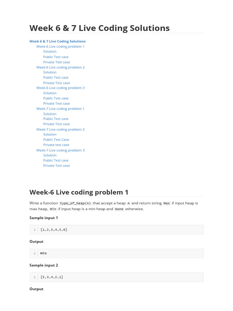 Week 6 & 7 Live Coding Solutions | PDF | Code | Theoretical Computer Science