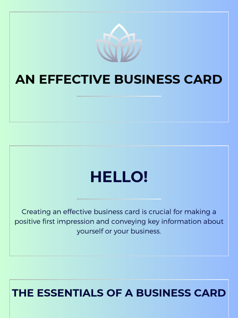 Essential Tips for Effective Business Cards | PDF