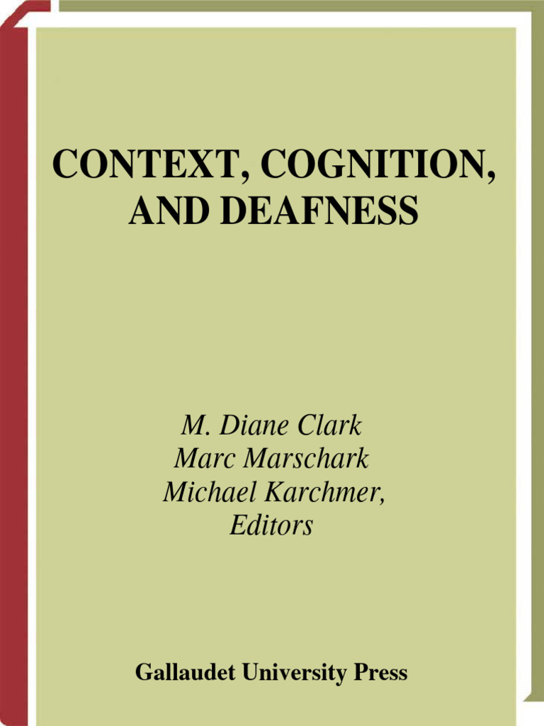 Context Cognition and Deafness | PDF | Perception | Gesture
