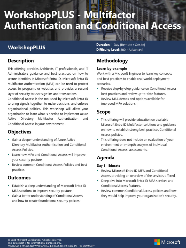 WorkshopPLUS - Multifactor and Conditional Access | PDF | Active Directory | Authentication