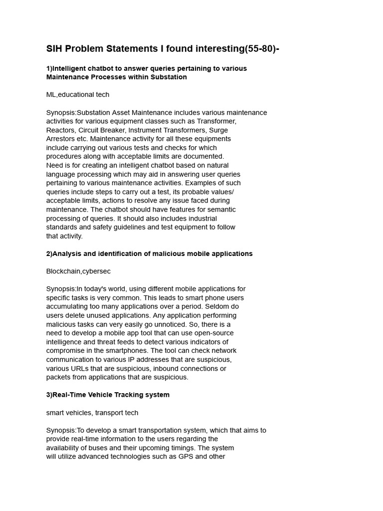 SIH 2025 Cybersecurity Problem Statements | PDF | Computer Security ...