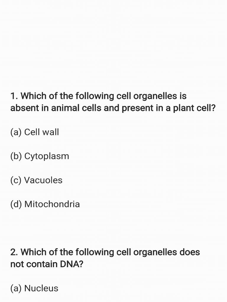 Cell MCQ | PDF
