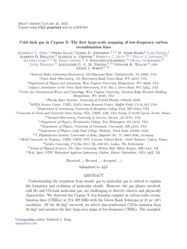 Cold Dark Gas in Cygnus X: The First Large-Scale Mapping of Low ...