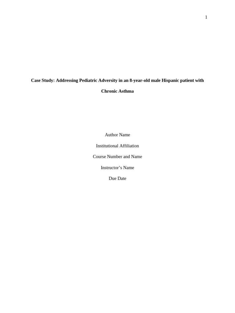Case Study Pediatric | PDF | Asthma | Cough