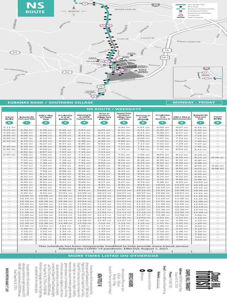 Chapel Hill Bus Routes | PDF