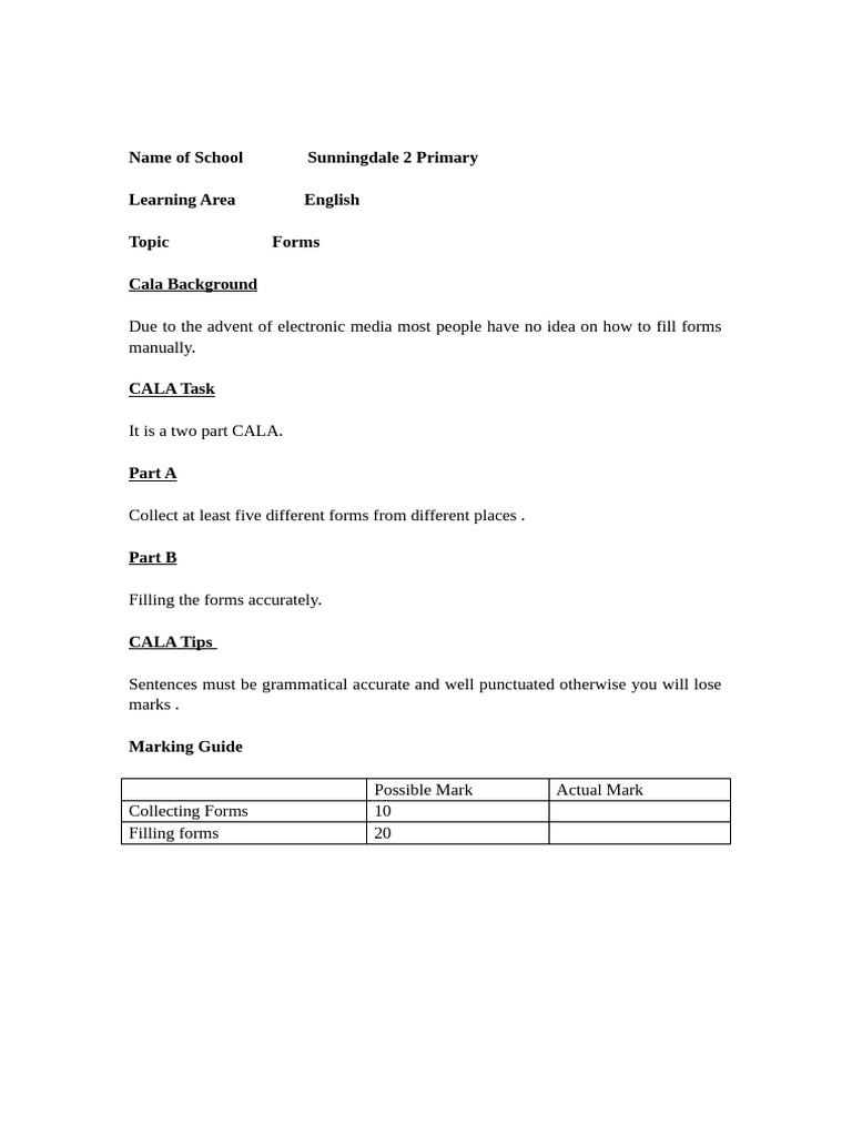 Grade 7 Cala Component English | PDF