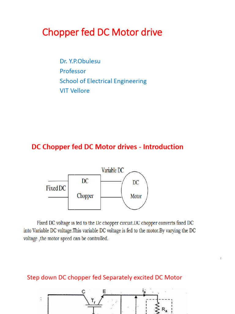 Chopper Fed DC Motor Drive Overview | PDF