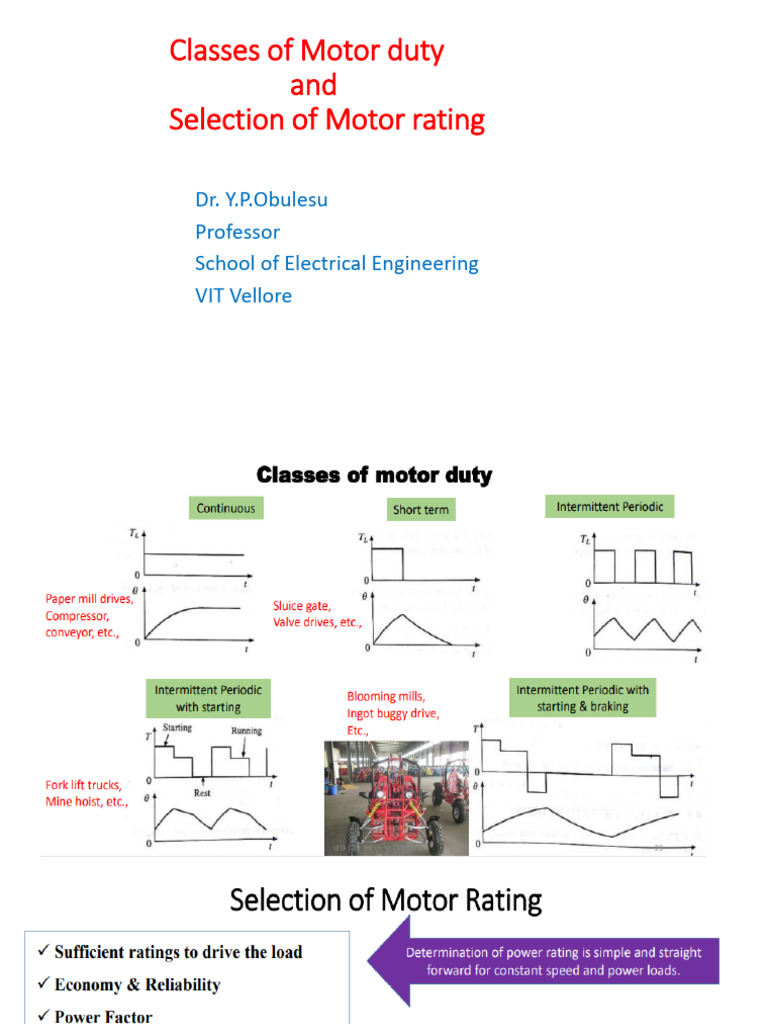 Motor Duty Classes and Stability Analysis | PDF