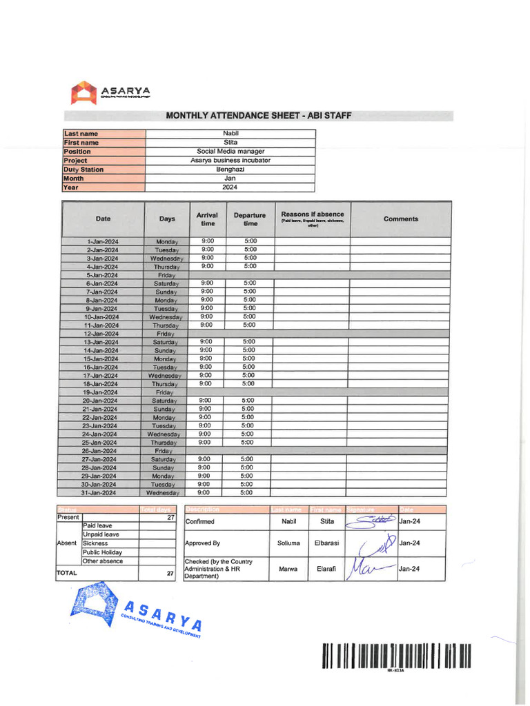 Time sheet - 1 | PDF