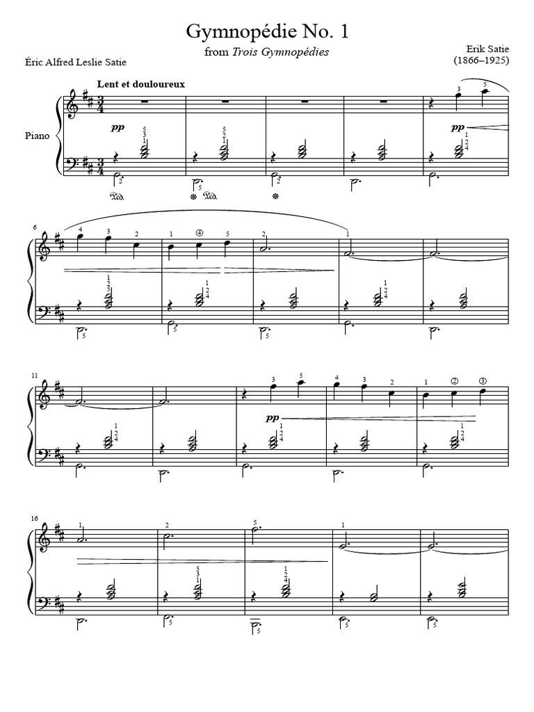 Gymnopedia No 1 (Erik Satie) | PDF | Gymnopédies | Compositions