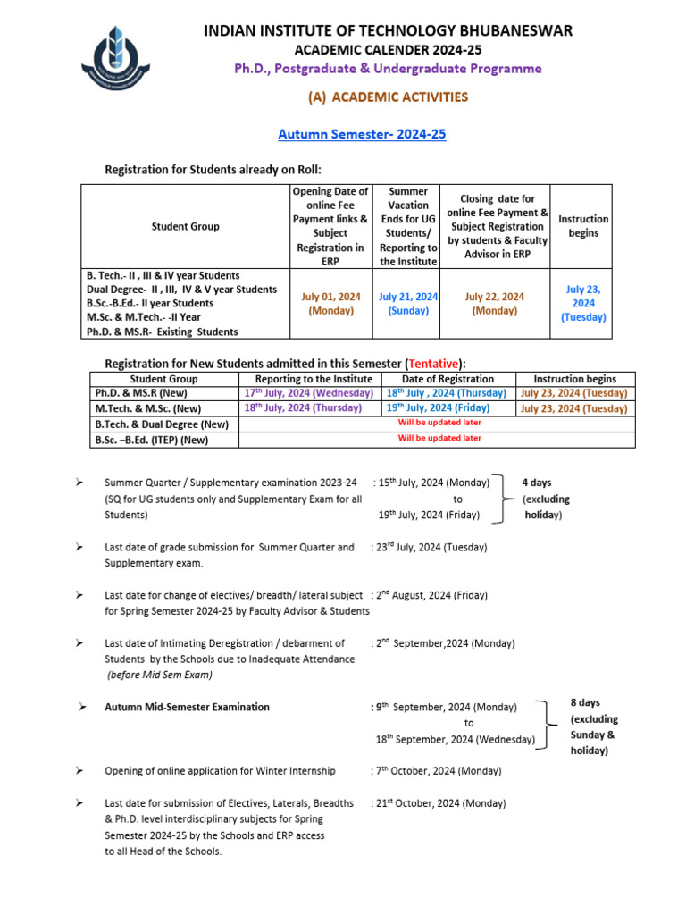 Important Schedulr Academic Calendar 2024 25 | PDF | Academic Term ...