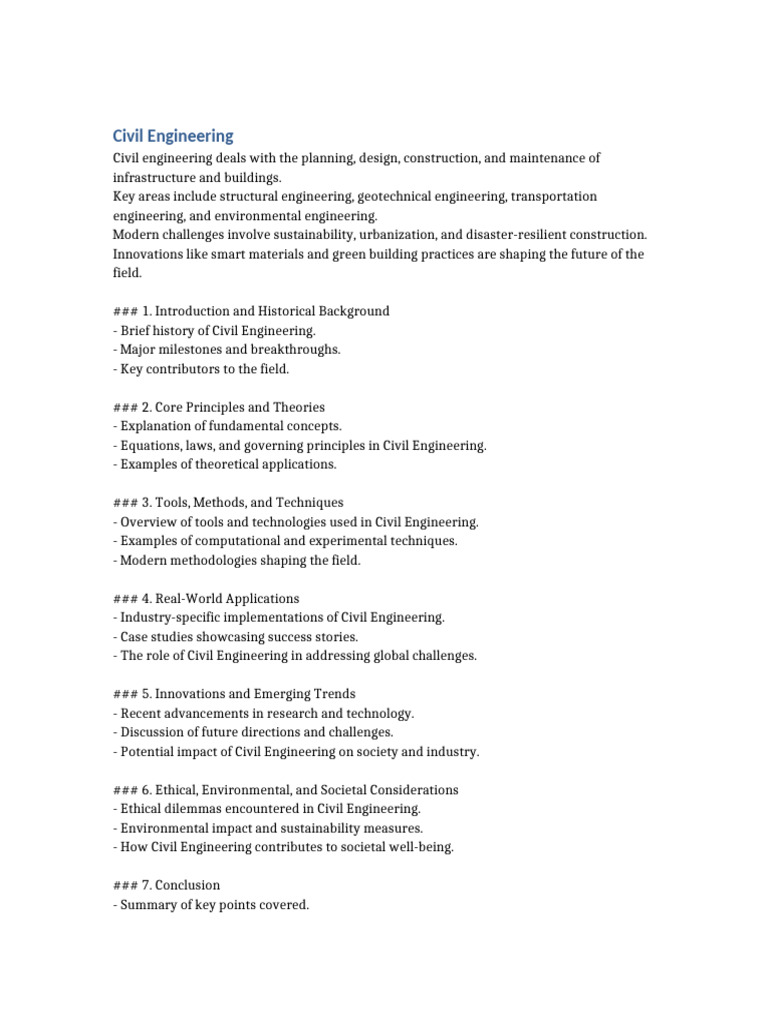 Civil Engineering Detailed | PDF