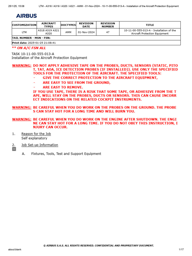 Aircraft Protection Equipment Installation | PDF | Airliner | Aviation