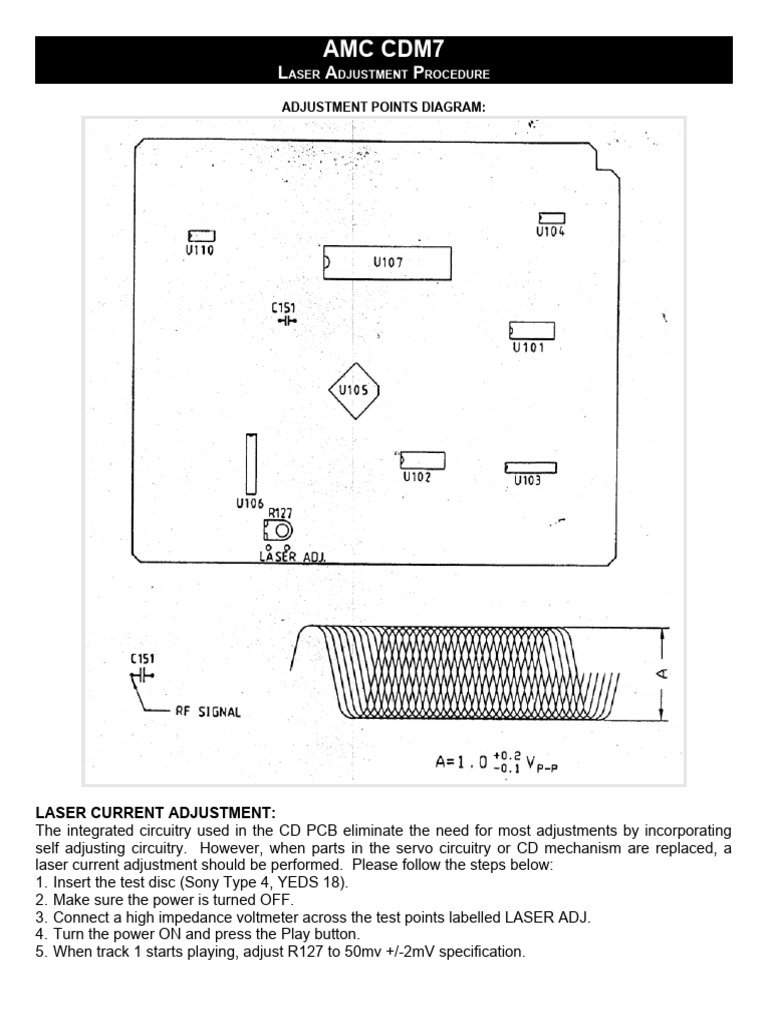Amc cdm7 Laser Adjustment Procedure-01b | PDF