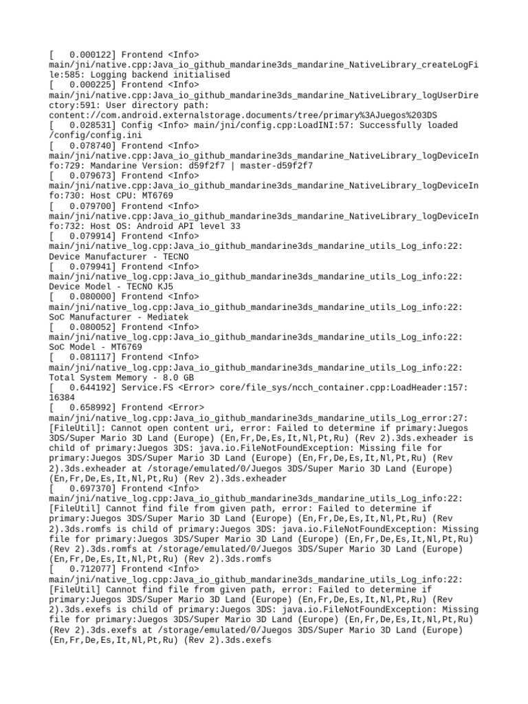 Mandarine 3DS Log File Analysis | PDF | Computing Platforms | Computer Architecture