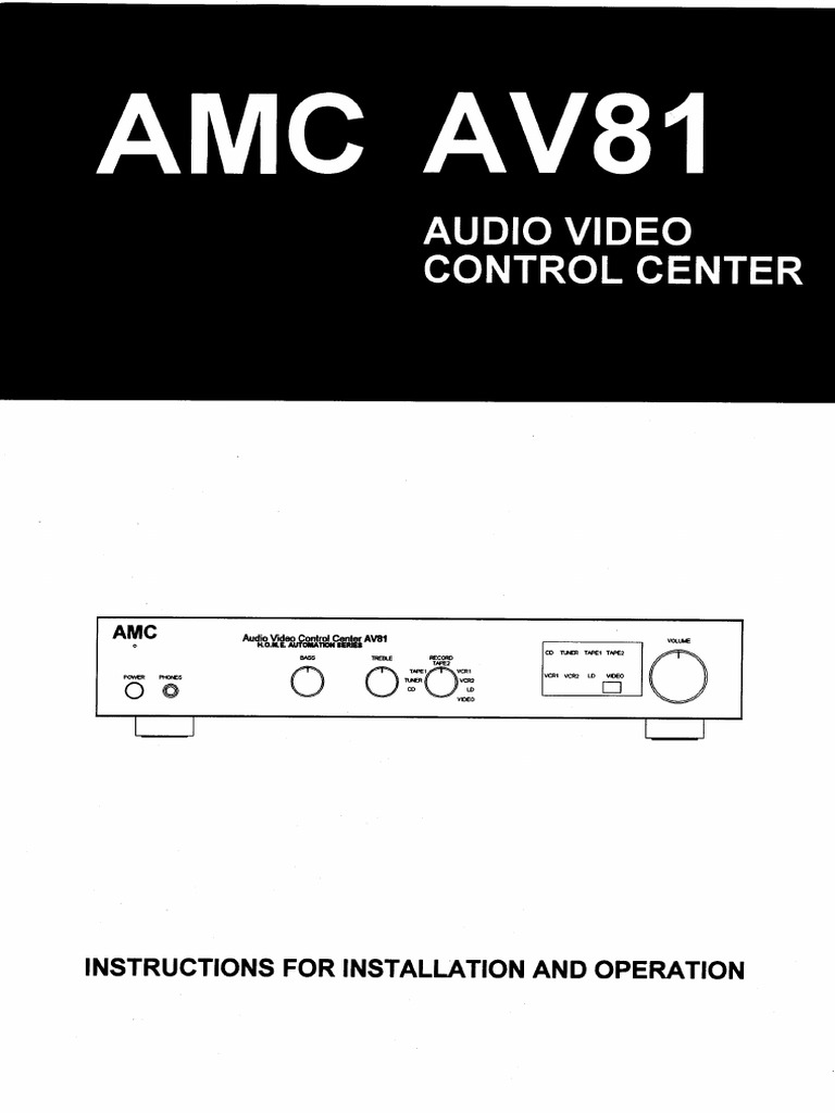 Instruction Manual-AMC AV81C - A | PDF