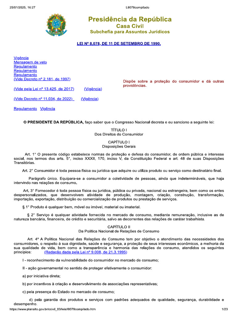 Lei 8078 | PDF