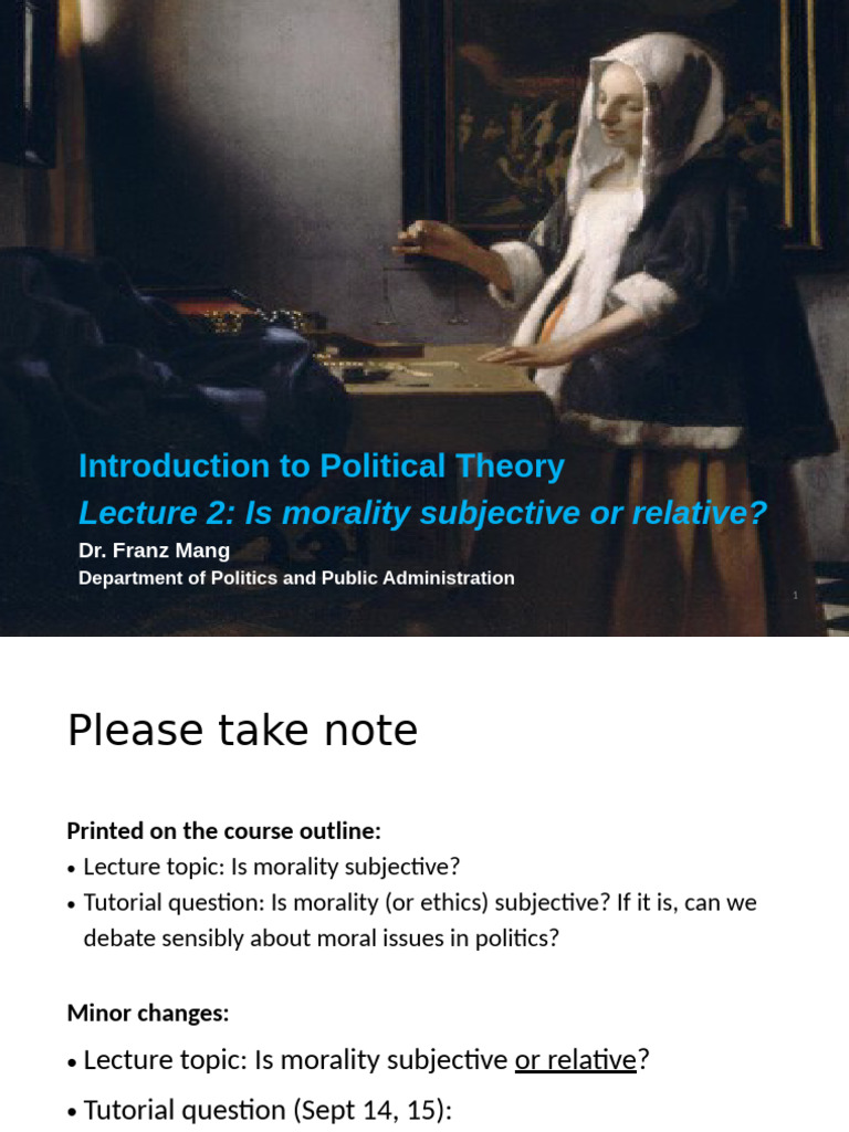 Lecture 2 - Political Theory | PDF | Morality | Relativism