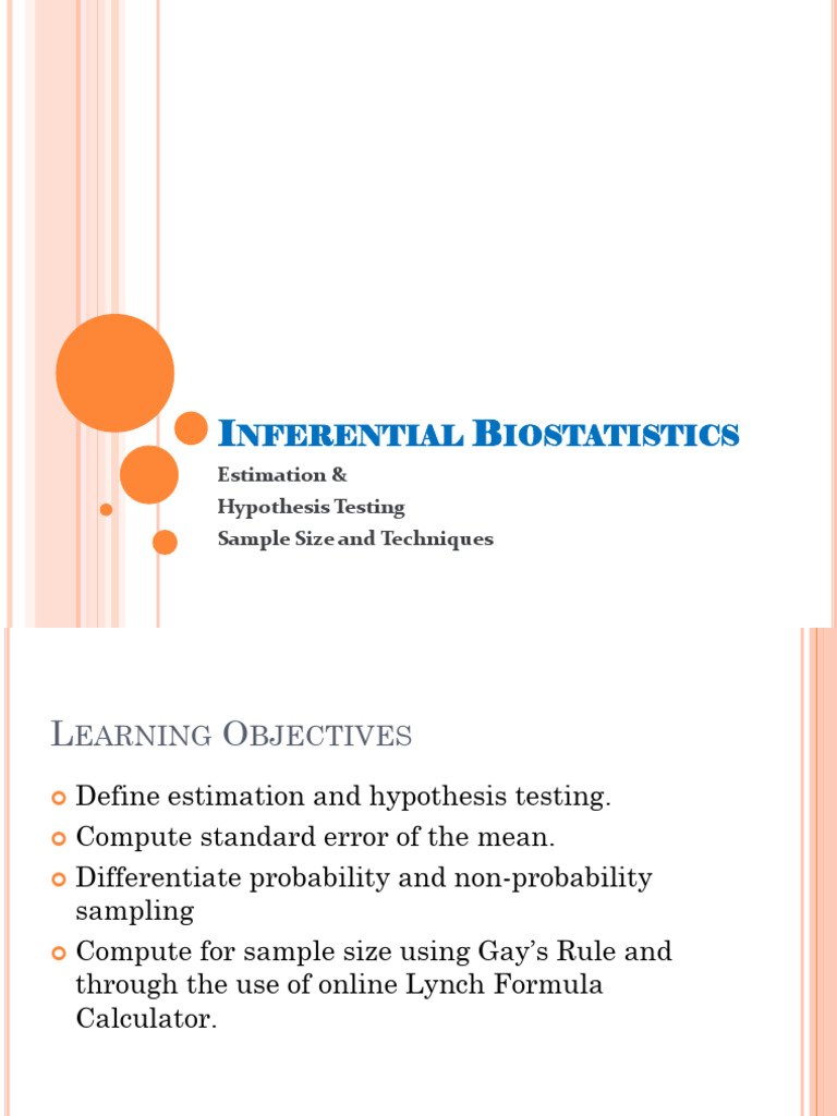 Inferential Biostatistics Overview | PDF | Statistics | Standard Error