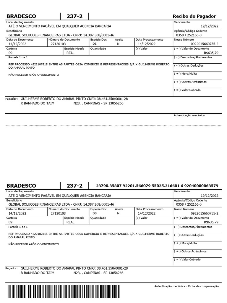 Boleto | PDF | Bancos | Serviços financeiros